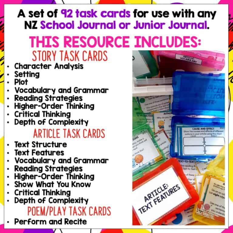 NZ School Journal and Junior Journal Independent Task Cards - Top ...