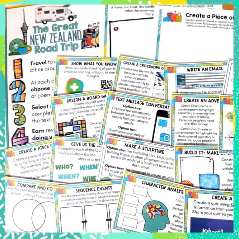 The Great New Zealand Road Trip: NZ School Journal Task Cards and ...
