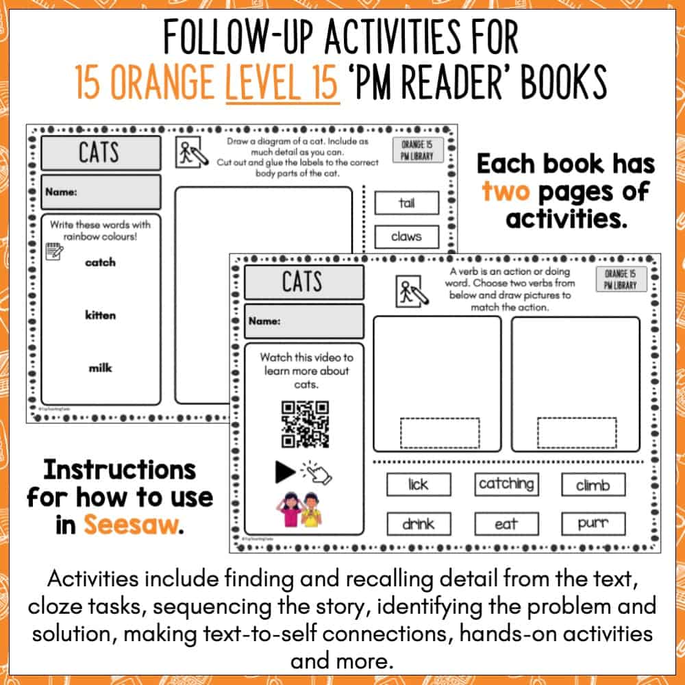 Orange Level 16 PM Readers Follow Up Activities - Top Teaching Tasks