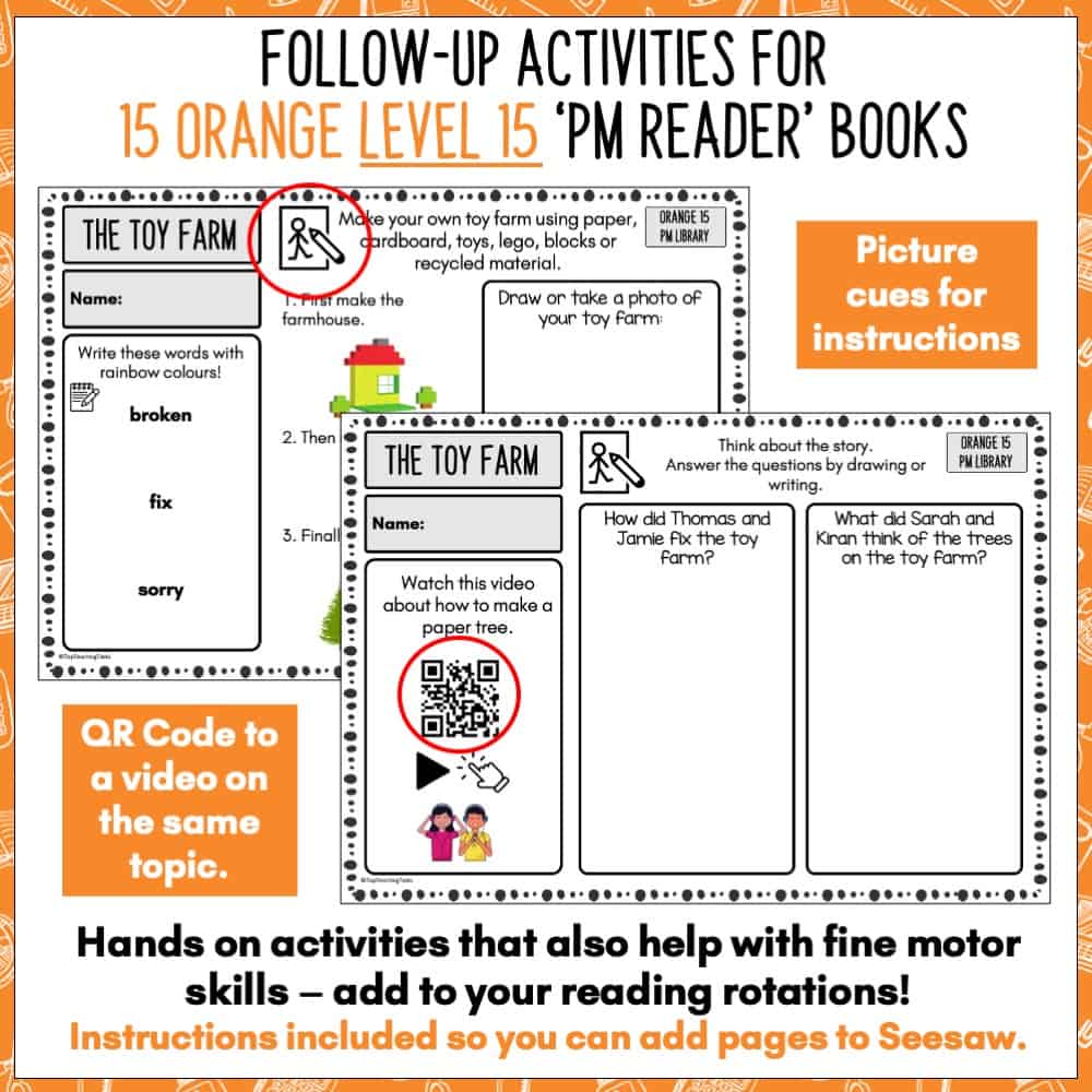 Orange Level 15 PM Readers Follow Up Activities - Top Teaching Tasks