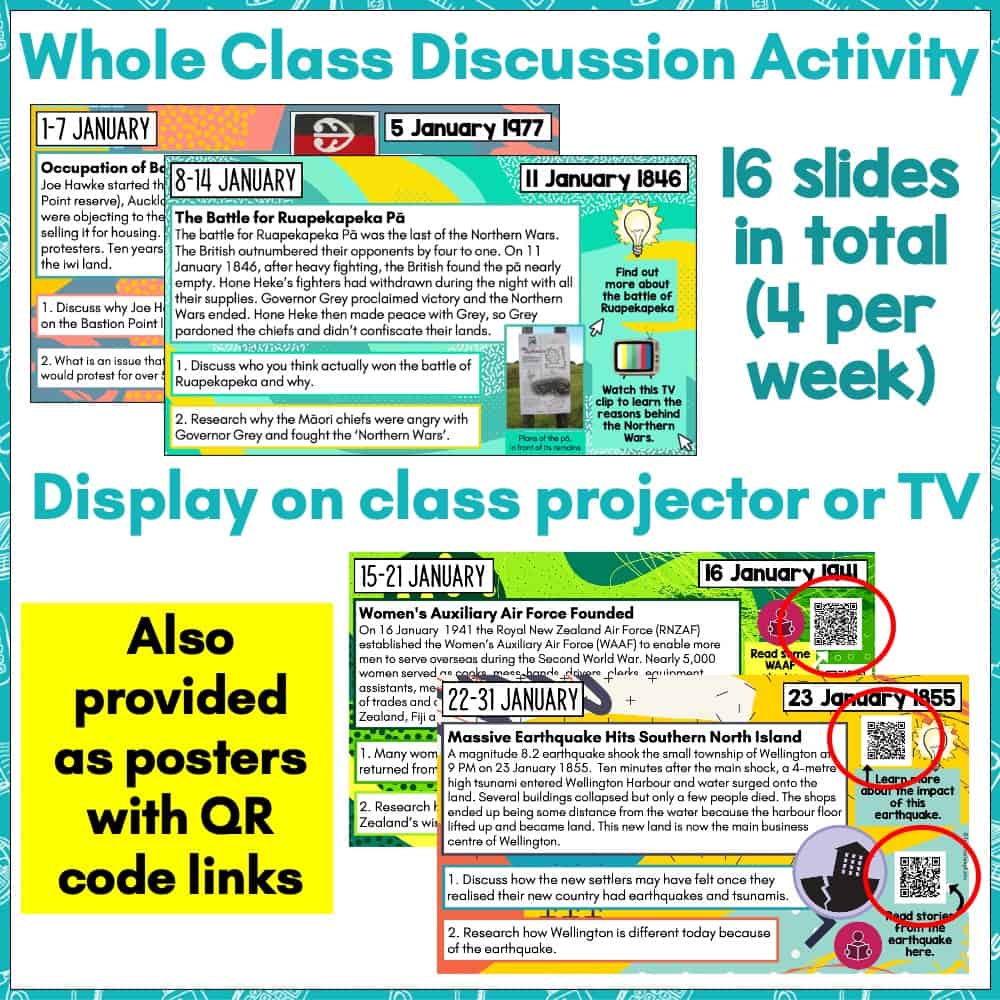 A Week in New Zealand History January: Discussion Google Slides and ...