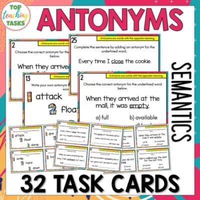 Antonyms Task Cards | Semantic Task Cards - Top Teaching Tasks