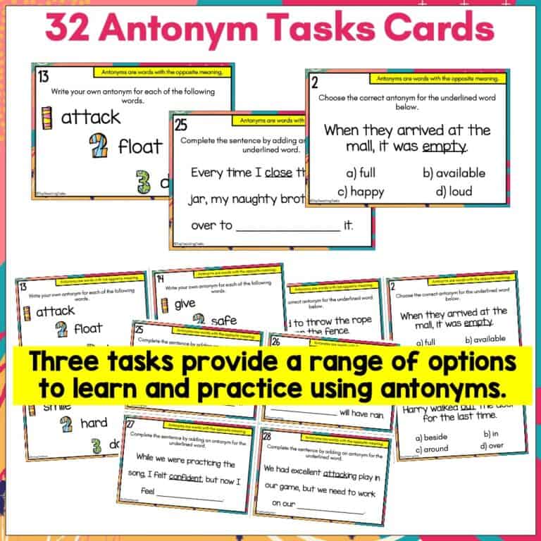 Antonyms Task Cards | Semantic Task Cards - Top Teaching Tasks