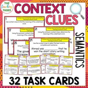 Context Clues Task Cards - Inference Skills Task Cards - Top Teaching Tasks
