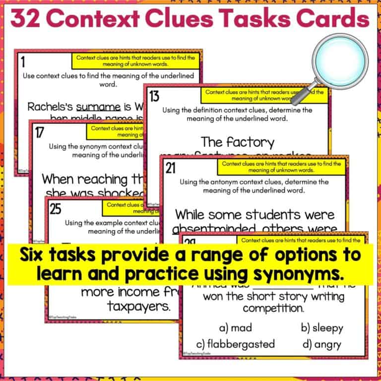Context Clues Task Cards - Inference Skills Task Cards - Top Teaching Tasks