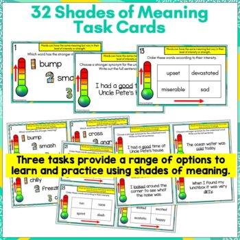 Shades of Meaning Task Cards | Semantics Task Cards - Top Teaching Tasks