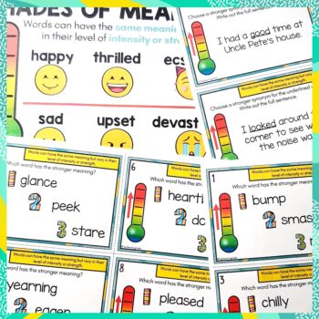 Shades of Meaning Task Cards | Semantics Task Cards - Top Teaching Tasks