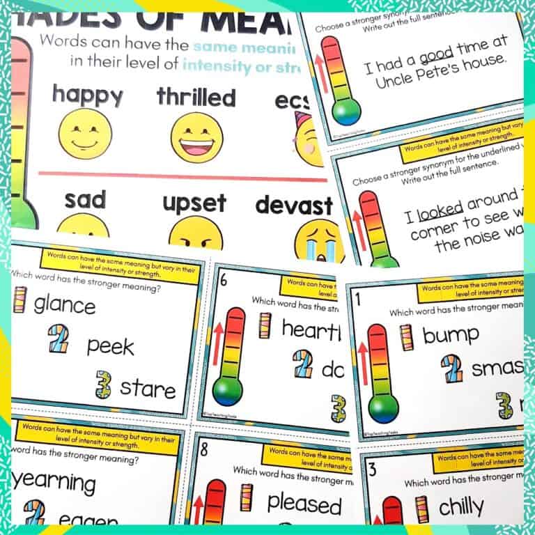 Shades of Meaning Task Cards | Semantics Task Cards - Top Teaching Tasks