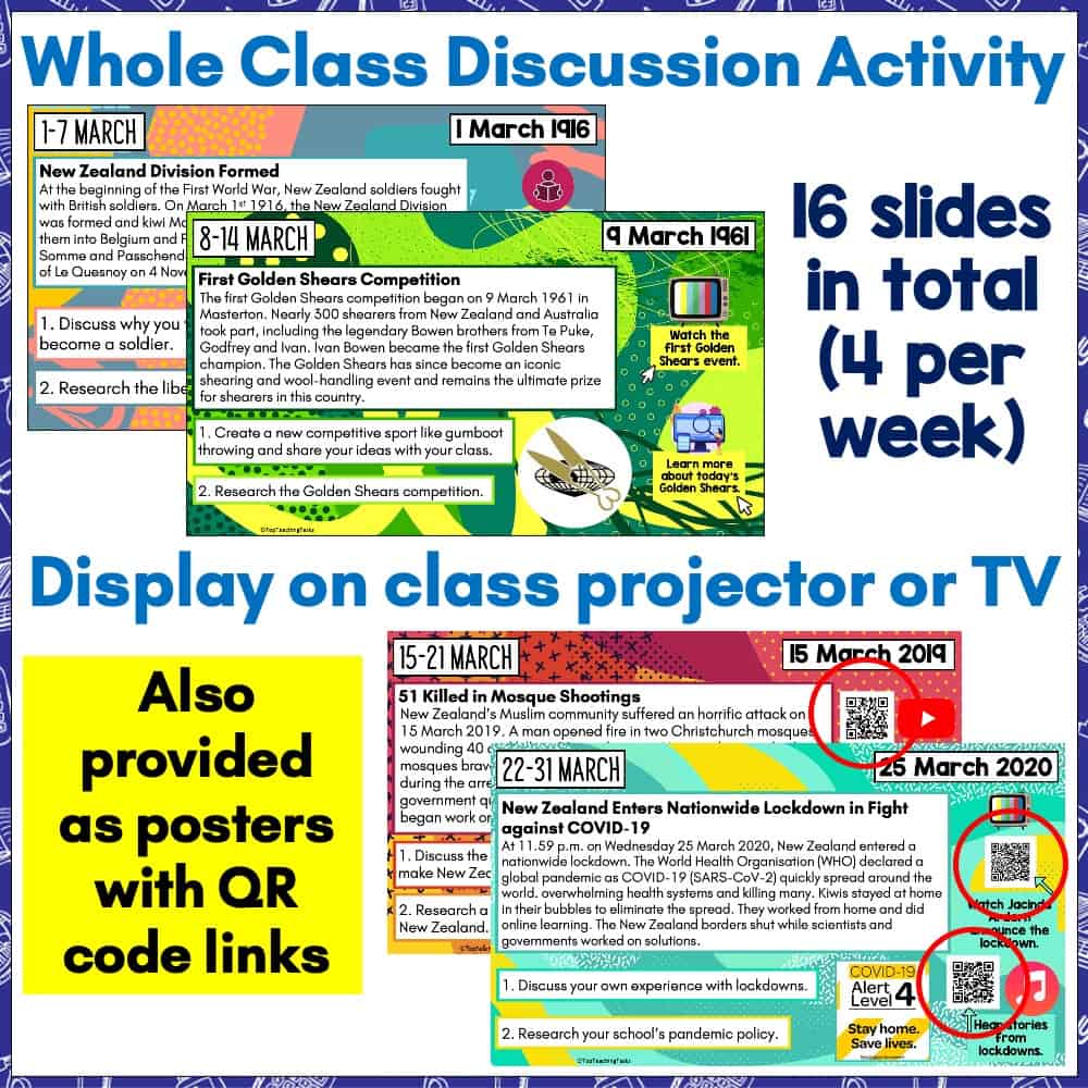A Week in New Zealand History March: Discussion Google Slides and ...