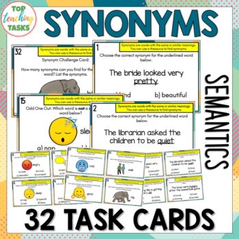 Synonyms Task Cards | Semantics Task Cards - Top Teaching Tasks