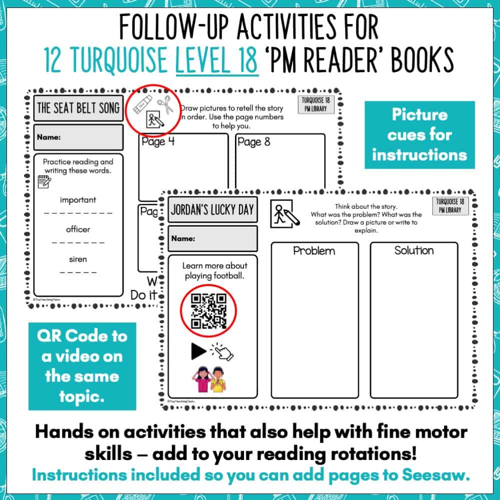 Turquoise Level 18 PM Readers Follow Up Activities - Top Teaching Tasks
