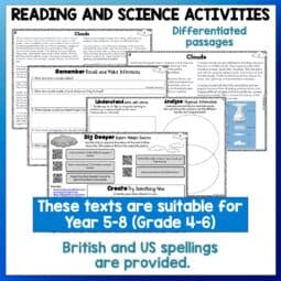 Clouds Reading Comprehension and Science Passages and Activities ...