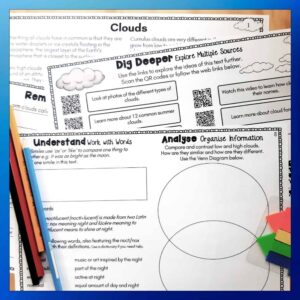 Clouds Reading Comprehension and Science Passages and Activities ...