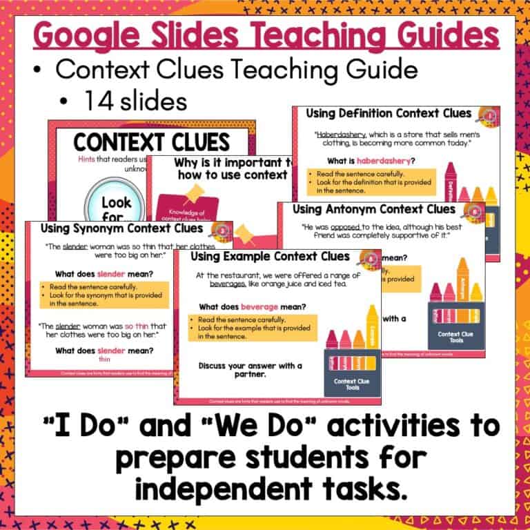 Context Clues Digital Task Card Activities - Semantics and Inference ...