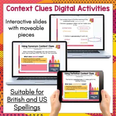 Context Clues Digital Task Card Activities - Semantics and Inference ...