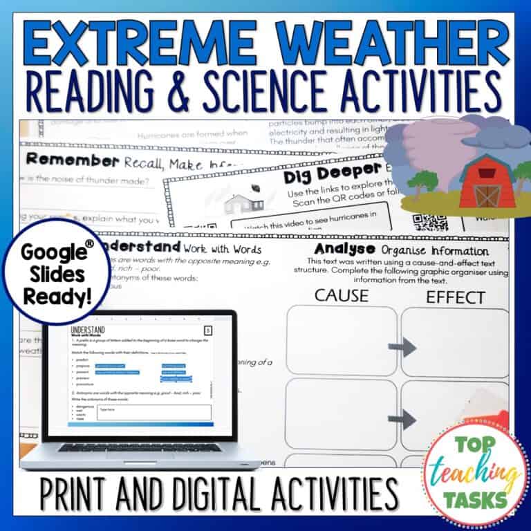Extreme Weather Reading Comprehension and Science Passages and ...