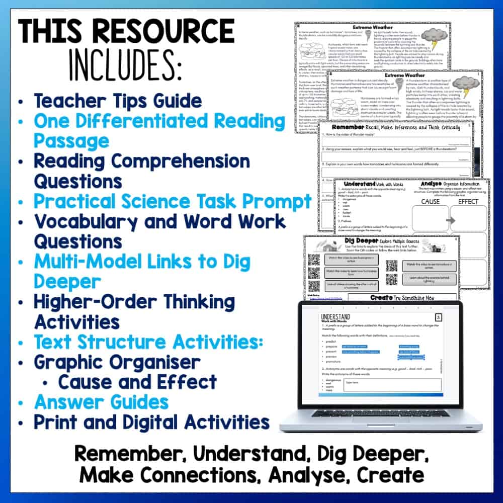 Extreme Weather Reading Comprehension and Science Passages and ...