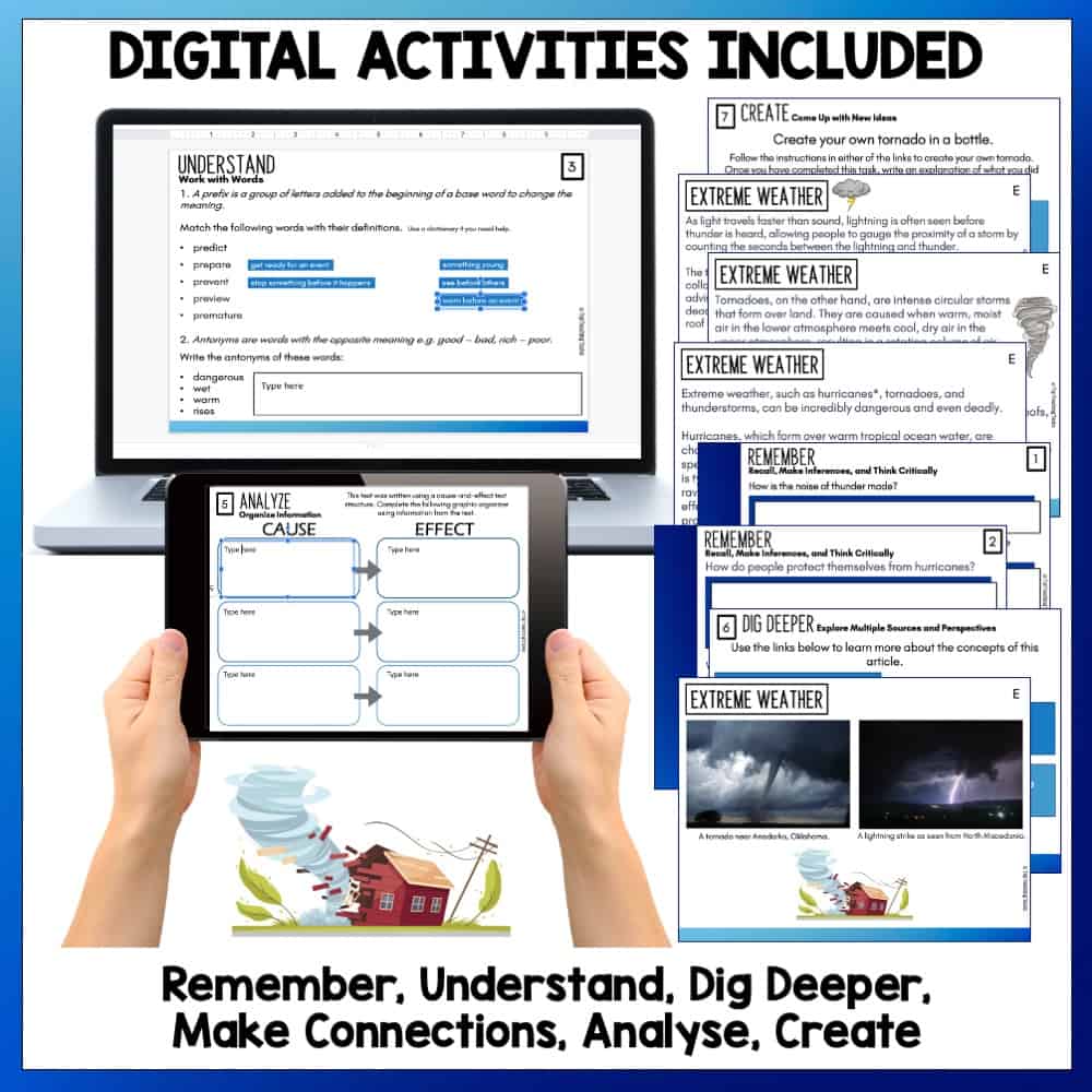 Extreme Weather Reading Comprehension and Science Passages and ...