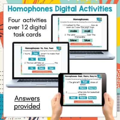 Homophones, Homographs and Homonyms Digital Task Card Activities ...