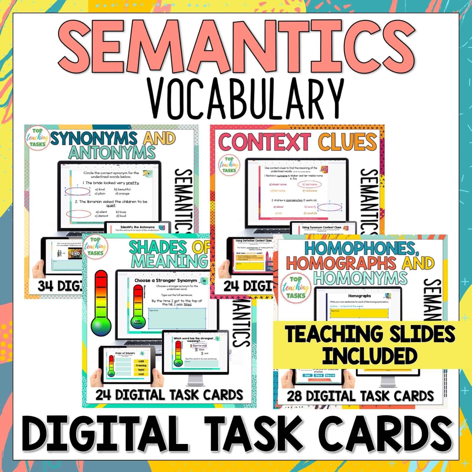Context Clues Digital Task Card Activities - Semantics and Inference Activities - Top Teaching Tasks