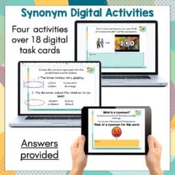 Synonyms and Antonyms Digital Task Card Activities - Semantics ...