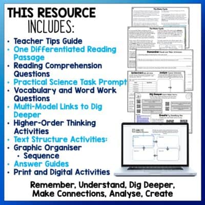 The Water Cycle Reading Comprehension and Science Passages and ...