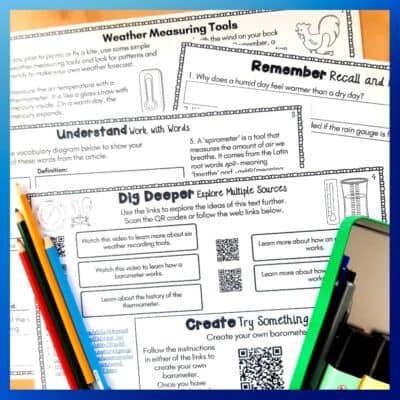 Weather Measuring Tools Reading and Science Passages and Activities ...