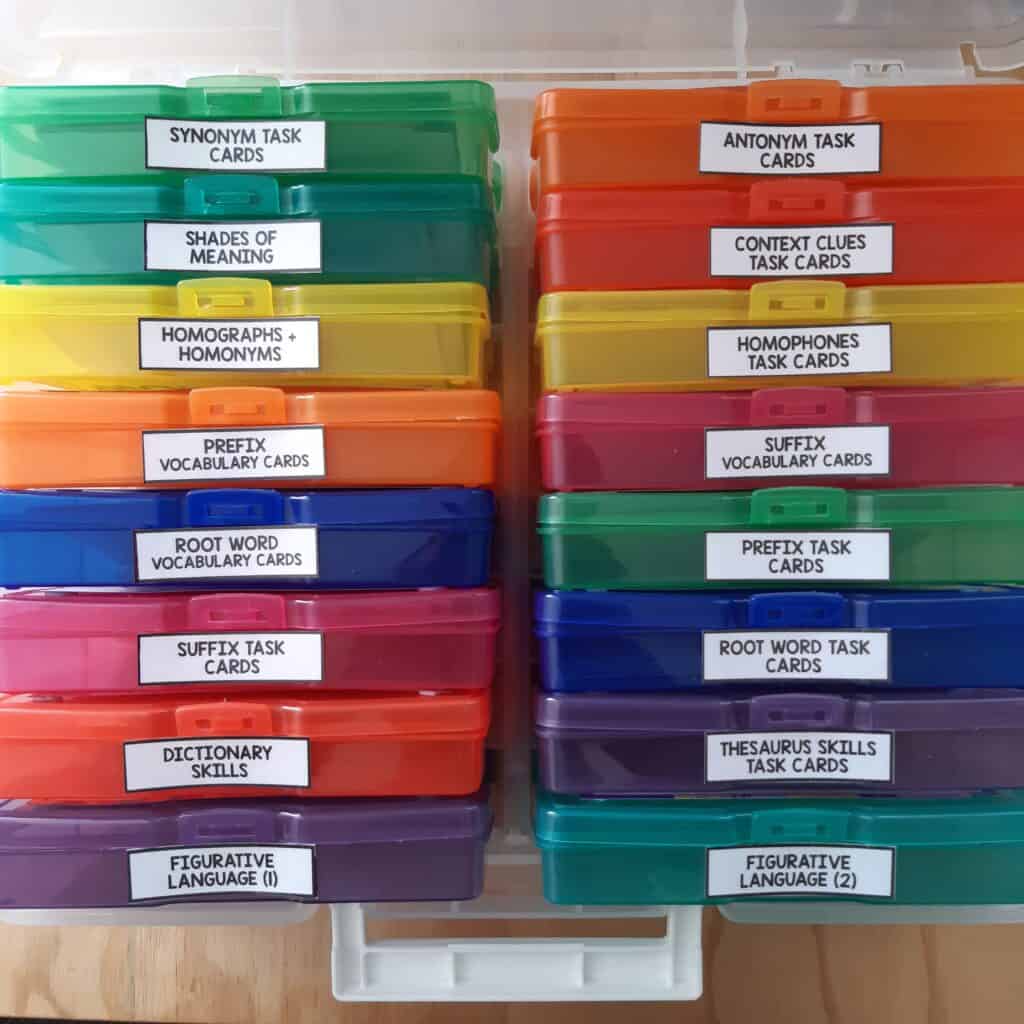 Vocabulary Mega Bundle Task Card Labels - Top Teaching Tasks