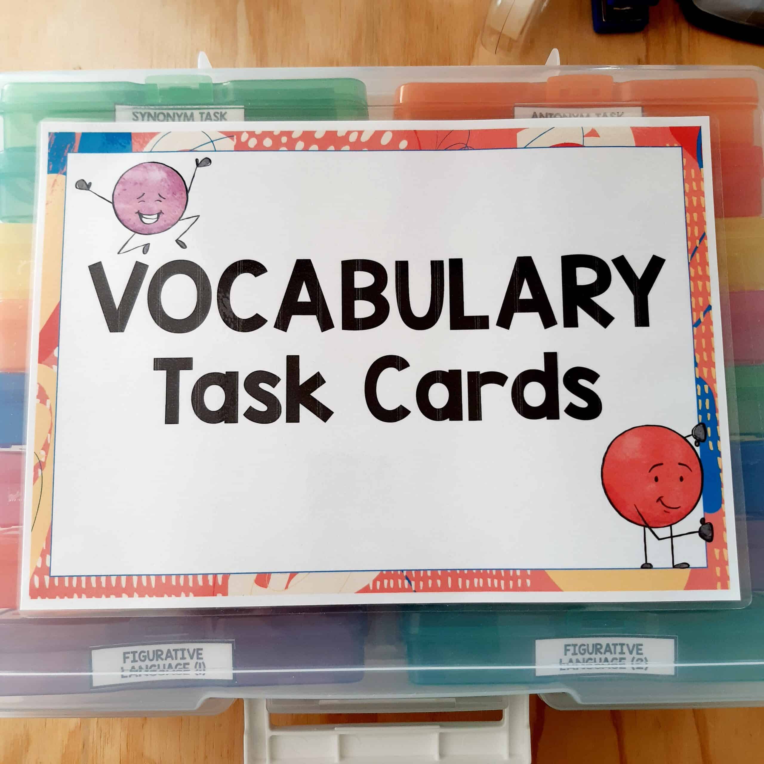 Vocabulary Mega Bundle Task Card Labels - Top Teaching Tasks