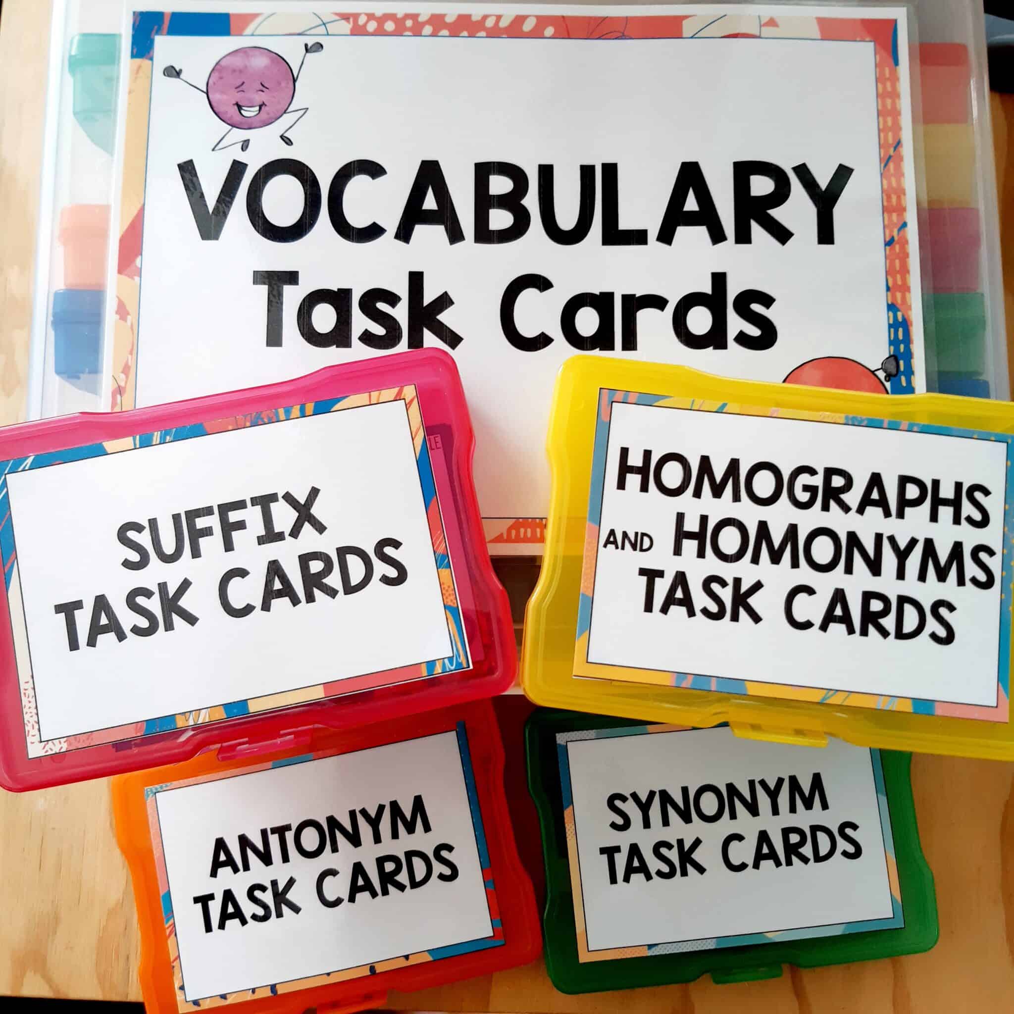 Vocabulary Mega Bundle Task Card Labels - Top Teaching Tasks