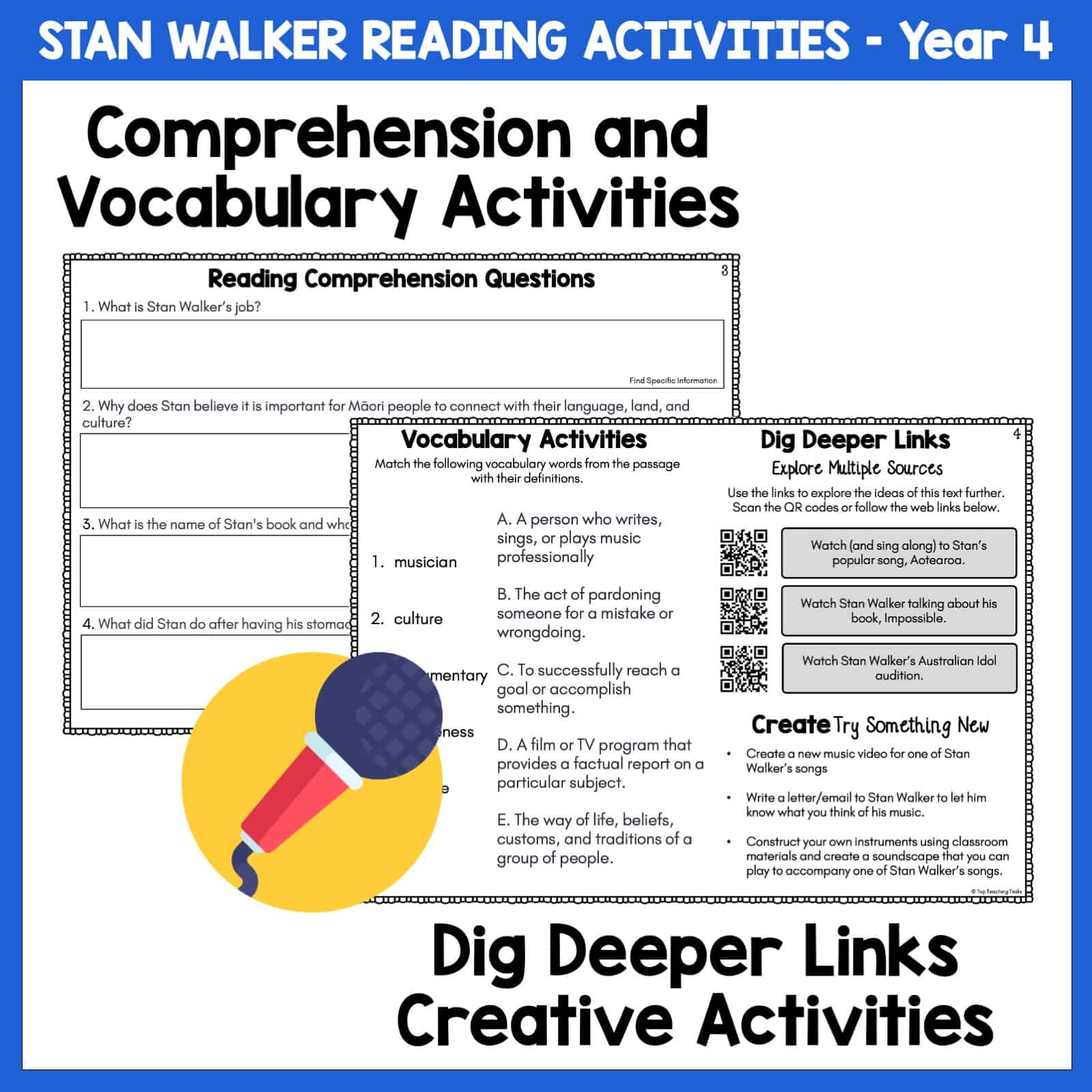 Stan Walker Reading Comprehension and Literacy Passages and Activities ...