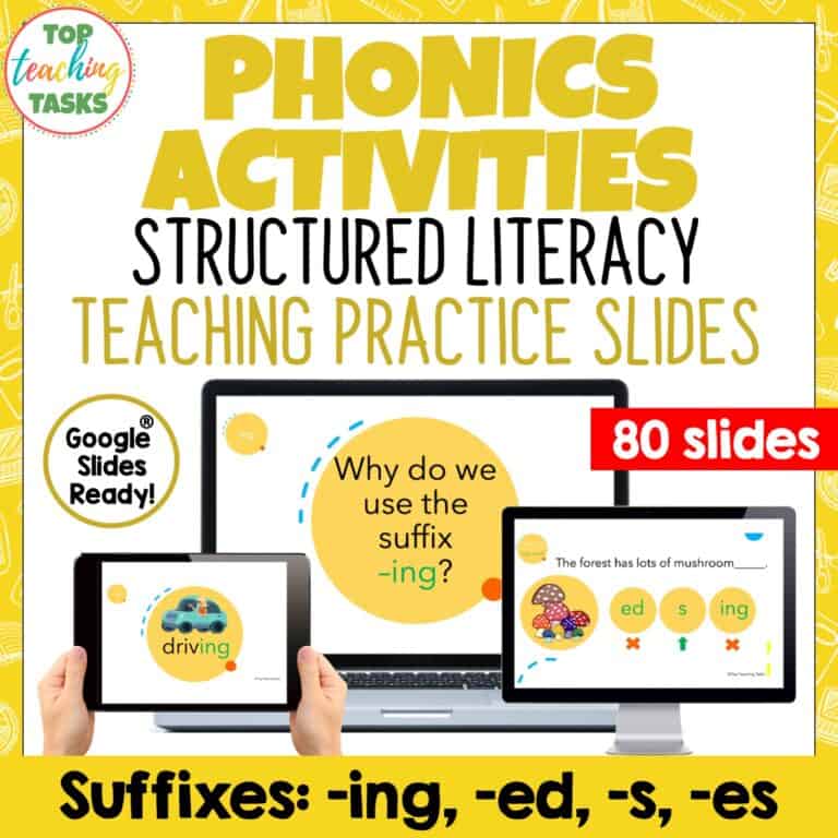 Phonics and Structured Literacy Teaching Slides: Suffixes -ing, -s, -es ...