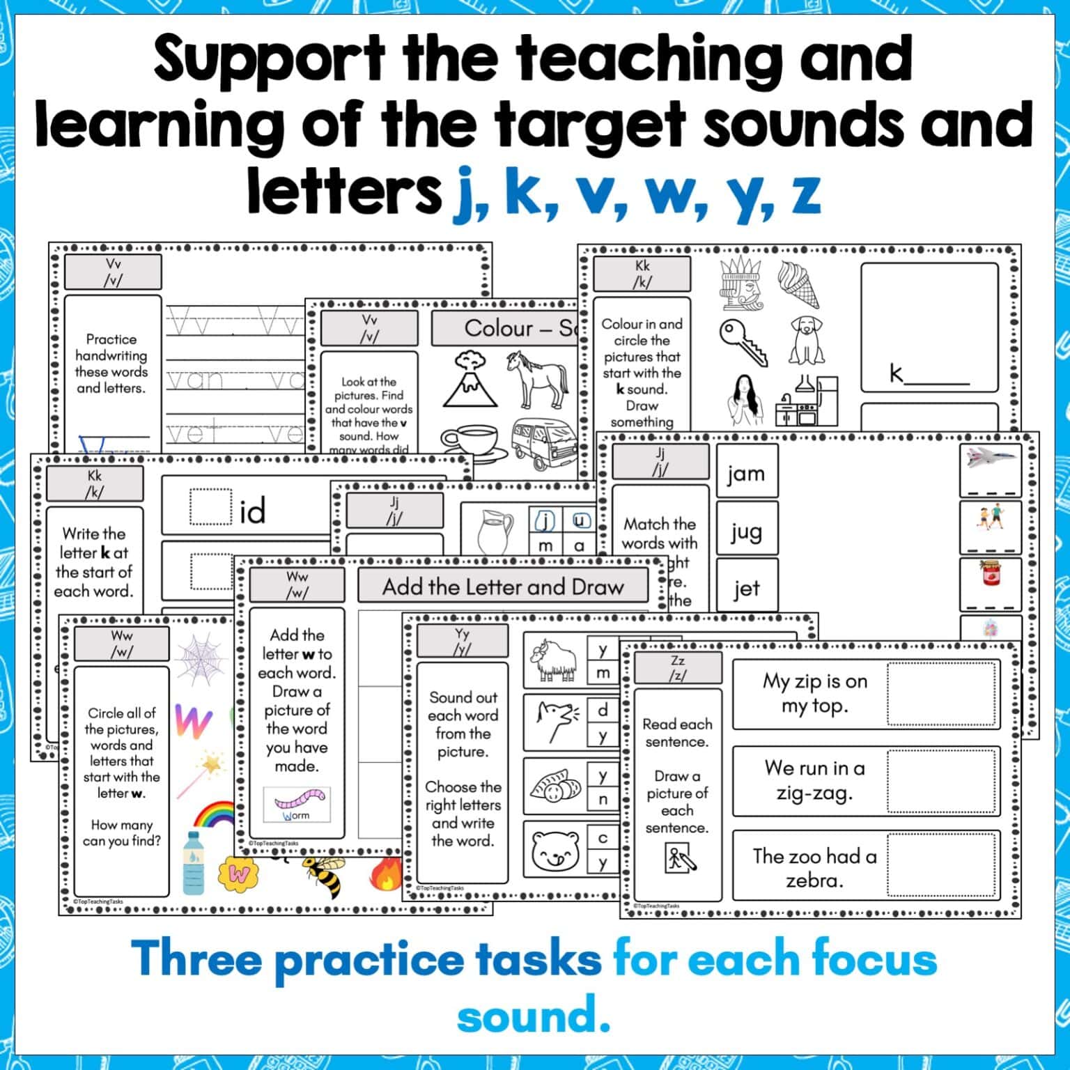 Phonics and Structured Literacy Activities Set Three: 6 Focus Sounds ...