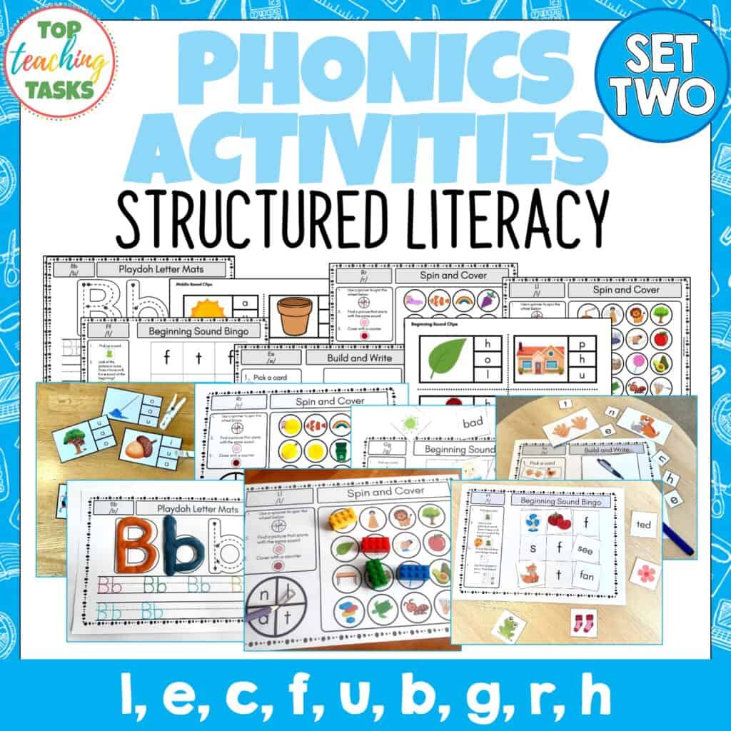 Phonics and Structured Literacy Activities Set Two: 9 Focus Sounds ...