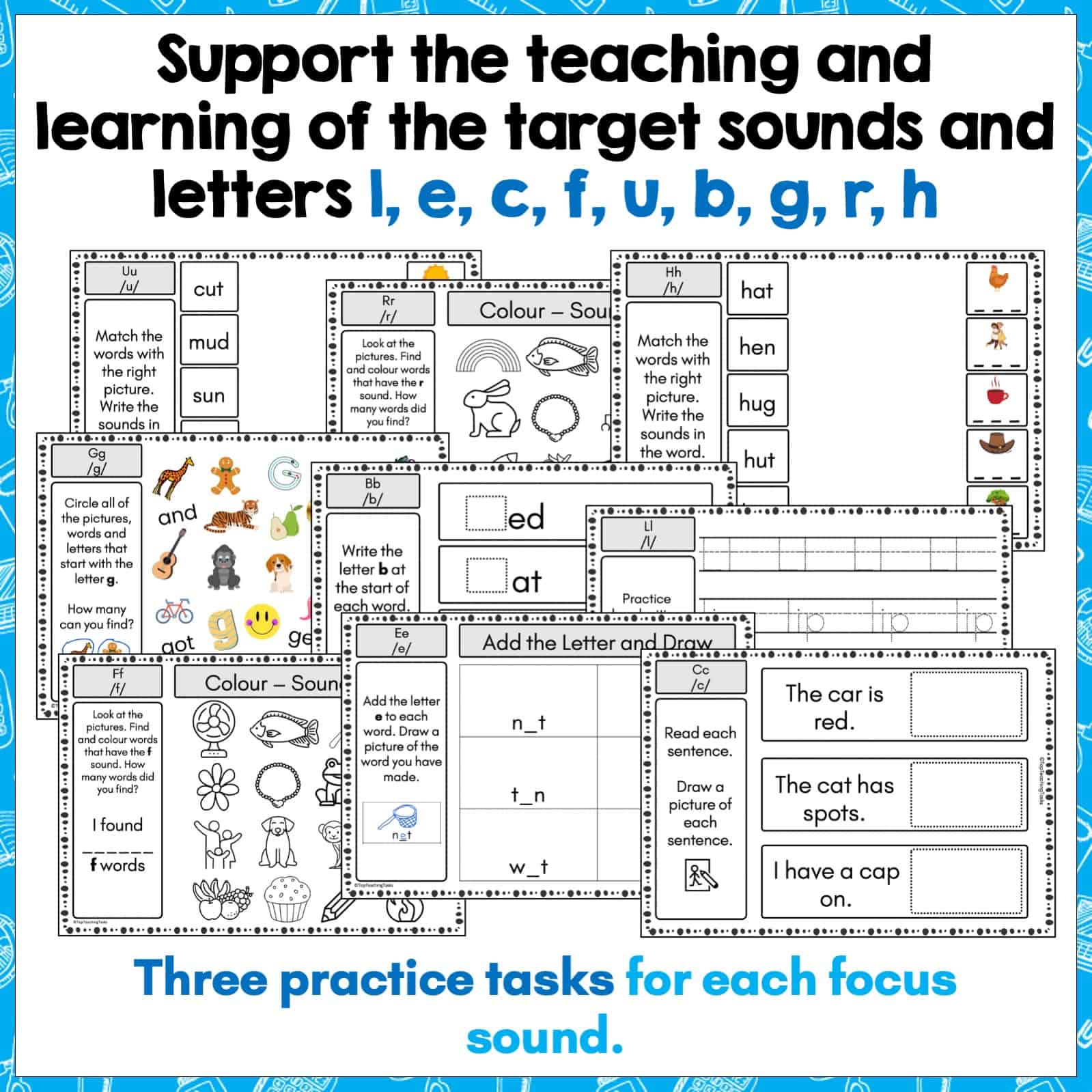 Phonics and Structured Literacy Activities Set Two: 9 Focus Sounds ...
