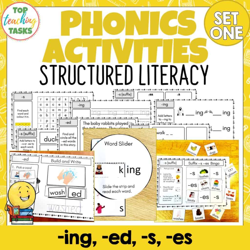 Phonics and Structured Literacy Activities: Suffixes -ing, -ed, -s ...