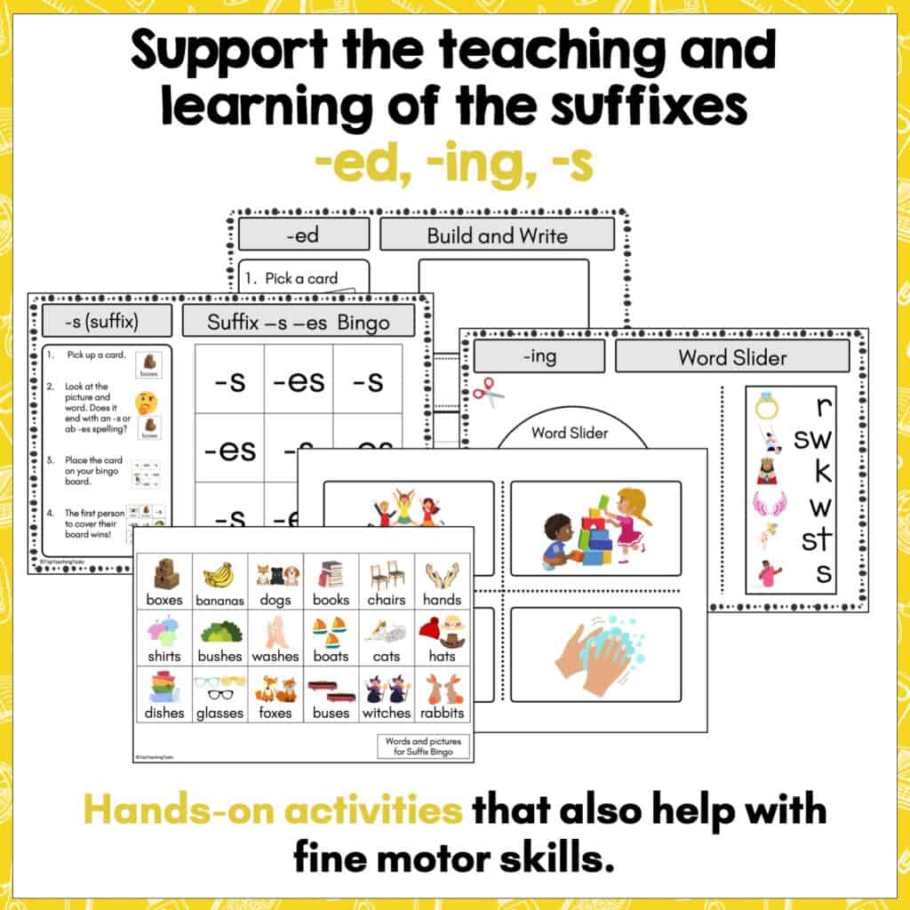 Phonics and Structured Literacy Activities: Suffixes -ing, -ed, -s ...
