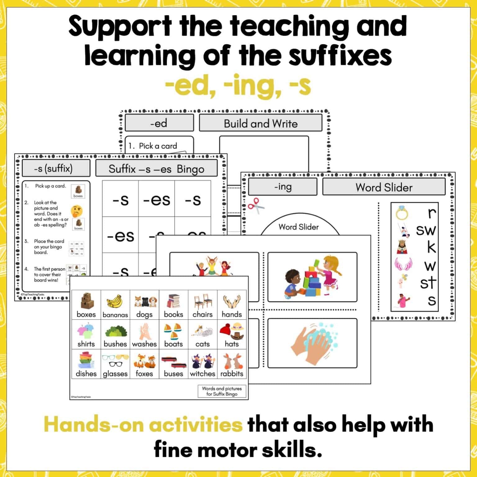 Phonics and Structured Literacy Activities: Suffixes -ing, -ed, -s ...