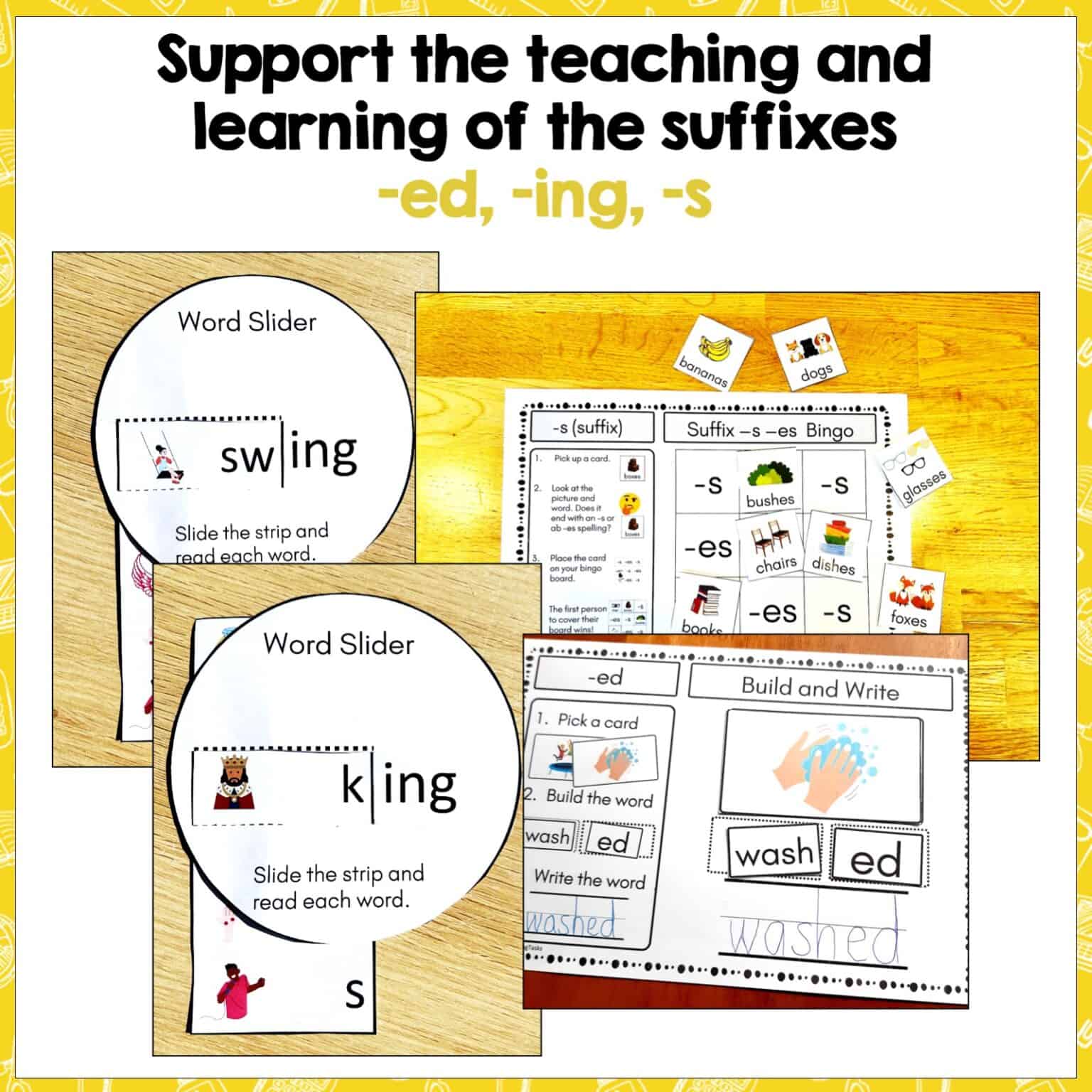Phonics and Structured Literacy Activities: Suffixes -ing, -ed, -s ...