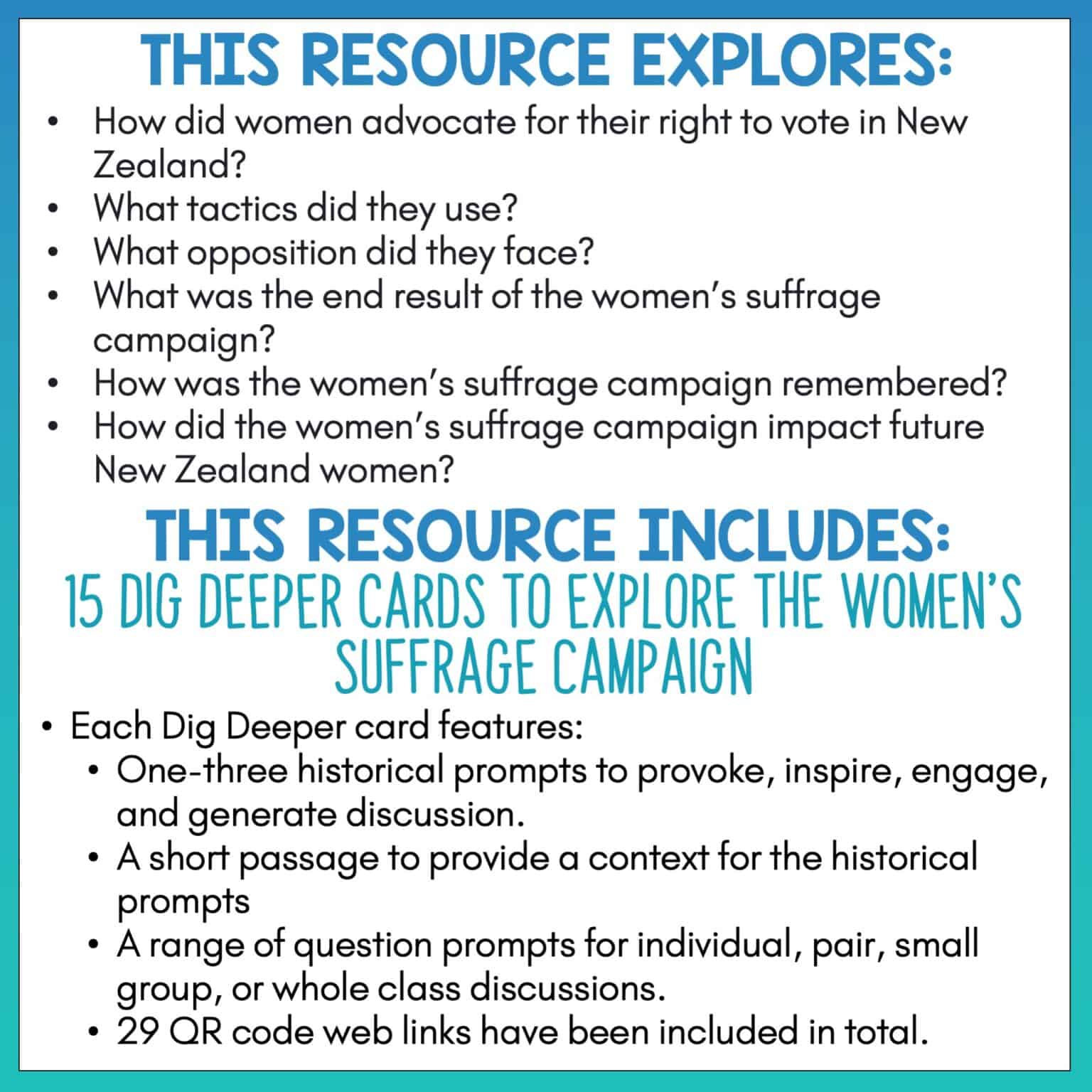 Women and the Vote Historical Prompt Task Cards - New Zealand History ...