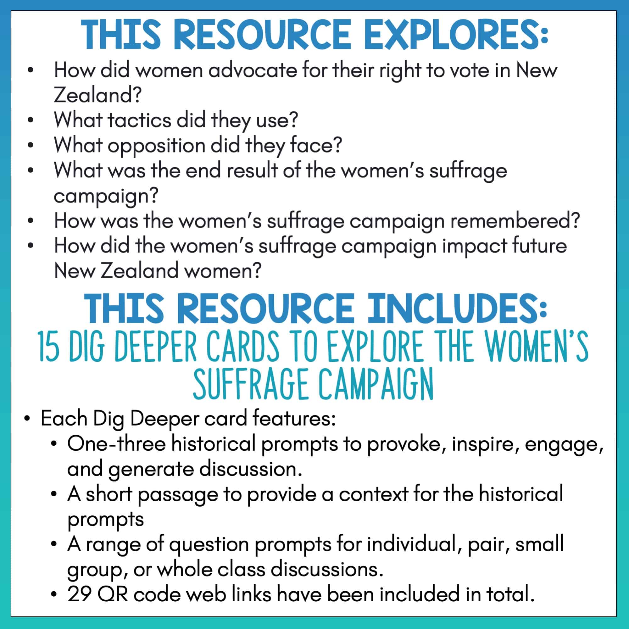 Women and the Vote Historical Prompt Task Cards - New Zealand History ...