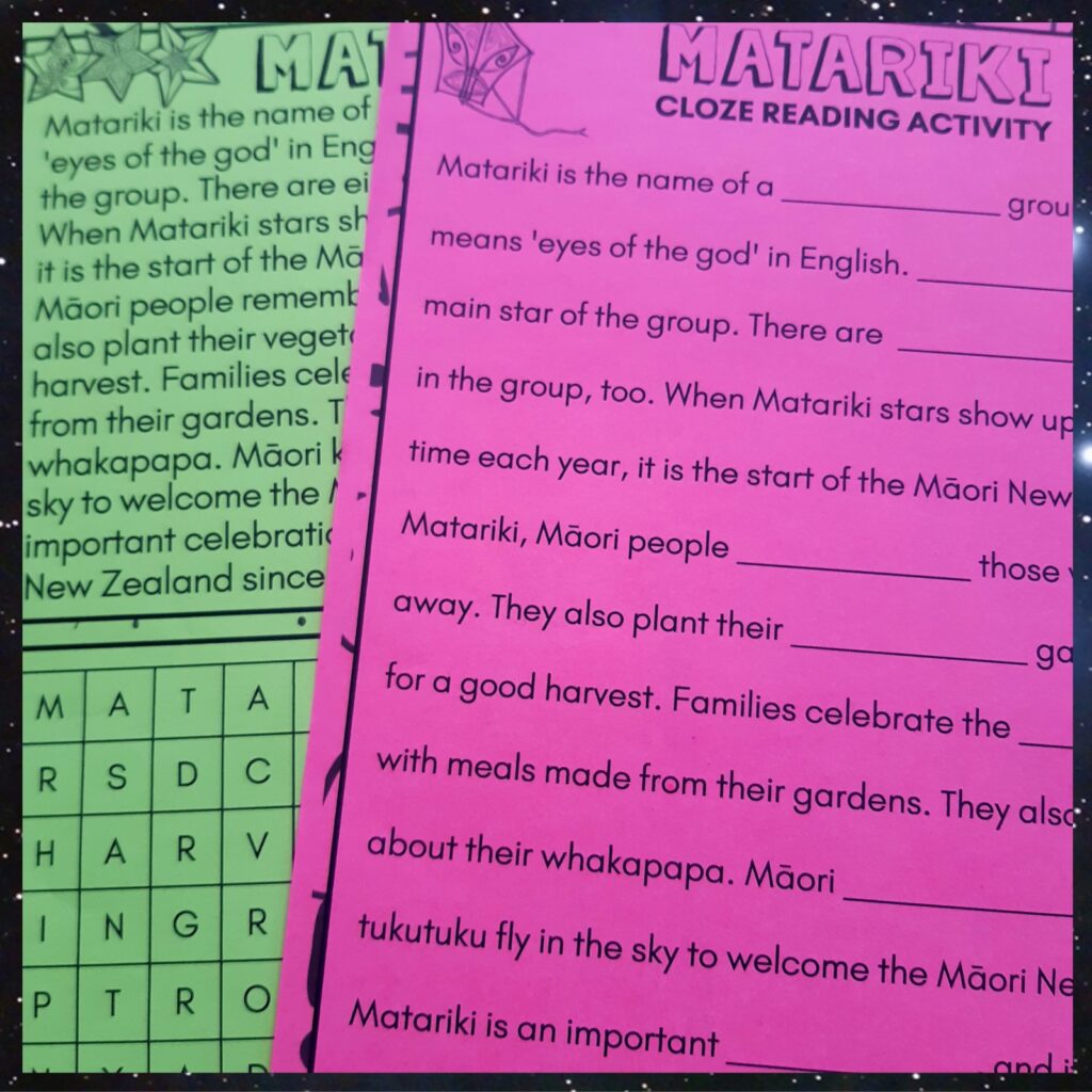 Matariki Reading Comprehension and Literacy Activities Year 2-4 Bundle ...
