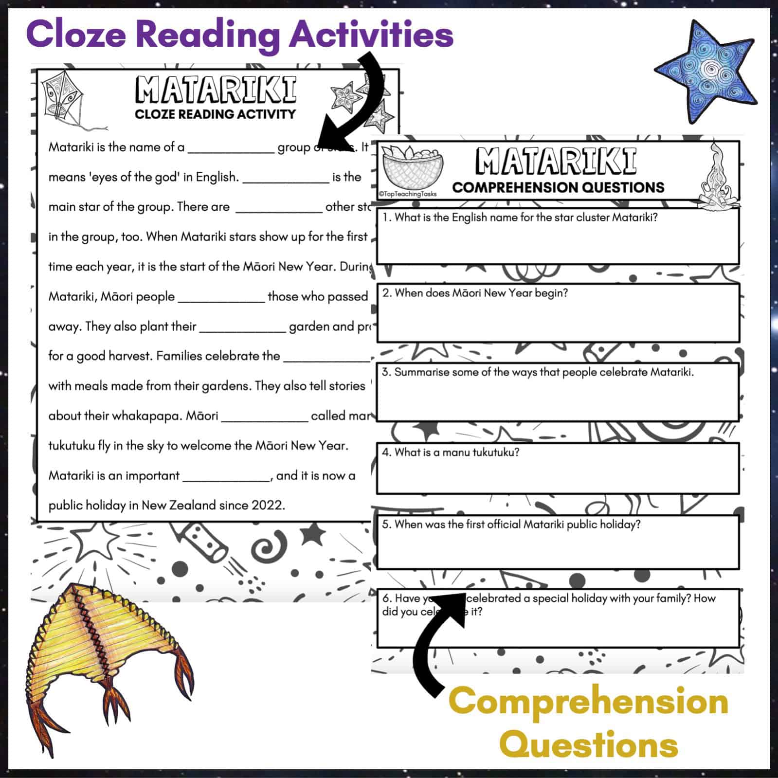 Matariki Reading Comprehension and Literacy Activities Year 2 - Top ...