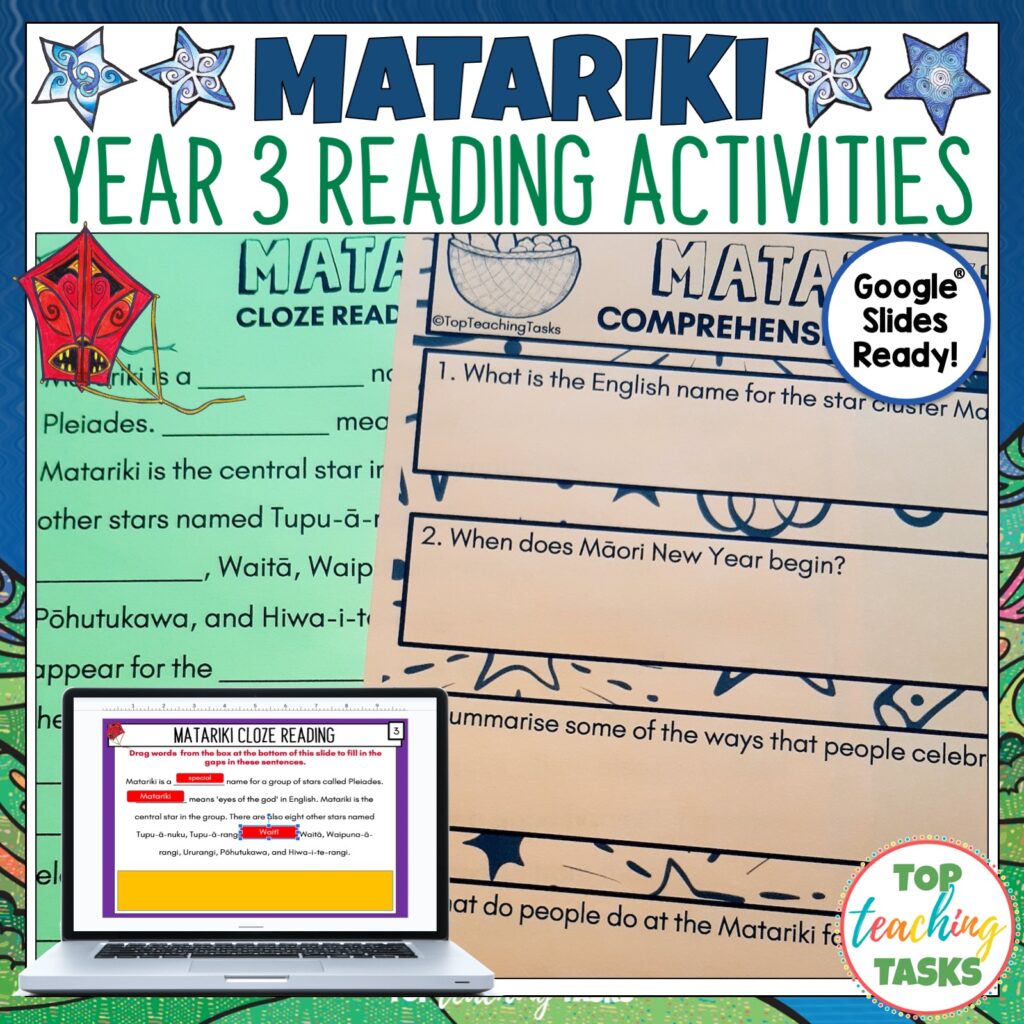 Matariki Reading Comprehension and Literacy Activities Year 2-4 Bundle ...