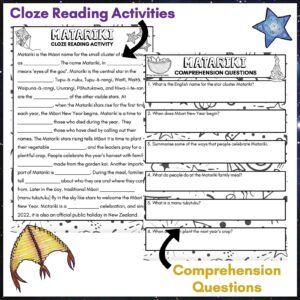 Matariki Reading Comprehension and Literacy Activities Year 4 - Top ...