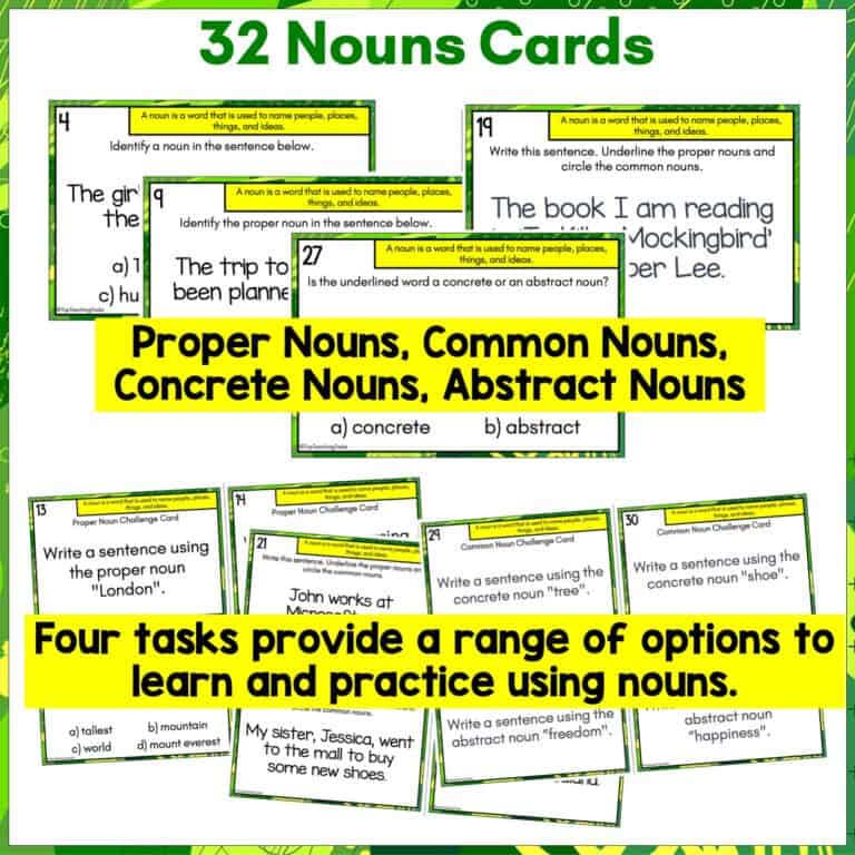 Nouns and Proper Nouns Task Cards | Grammar - Syntax Activities - Top ...