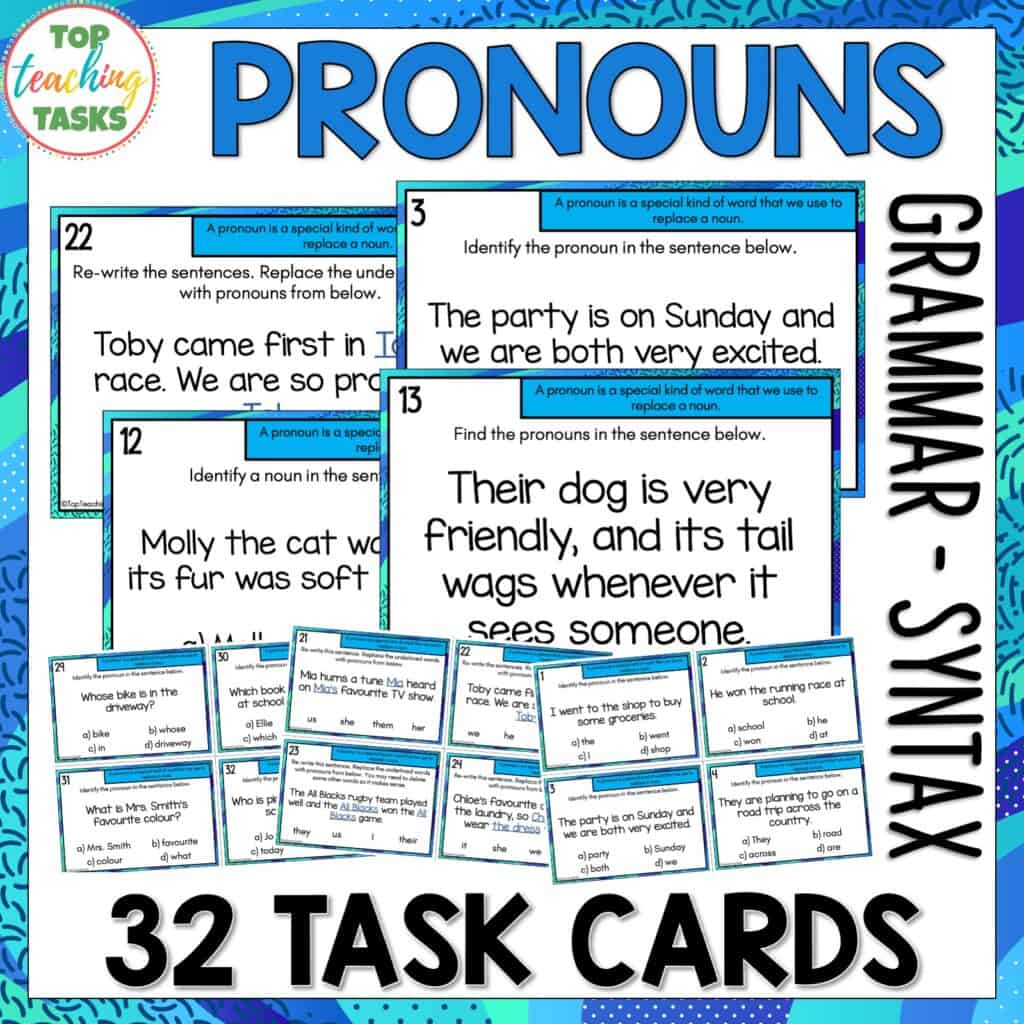 Pronouns Task Cards | Grammar - Syntax Activities - Top Teaching Tasks