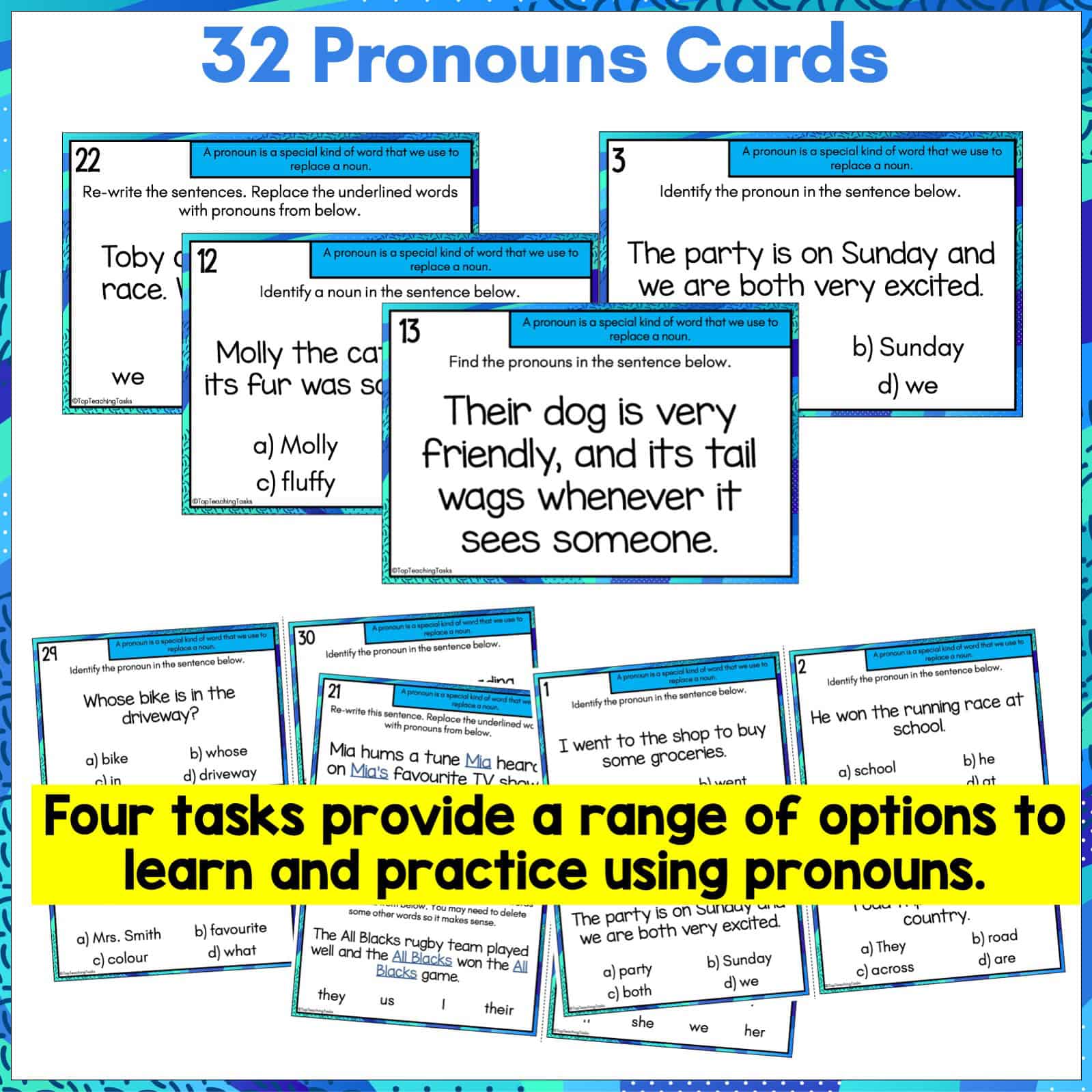 Verbs and Verb Tenses Task Cards | Grammar - Syntax Activities - Top ...