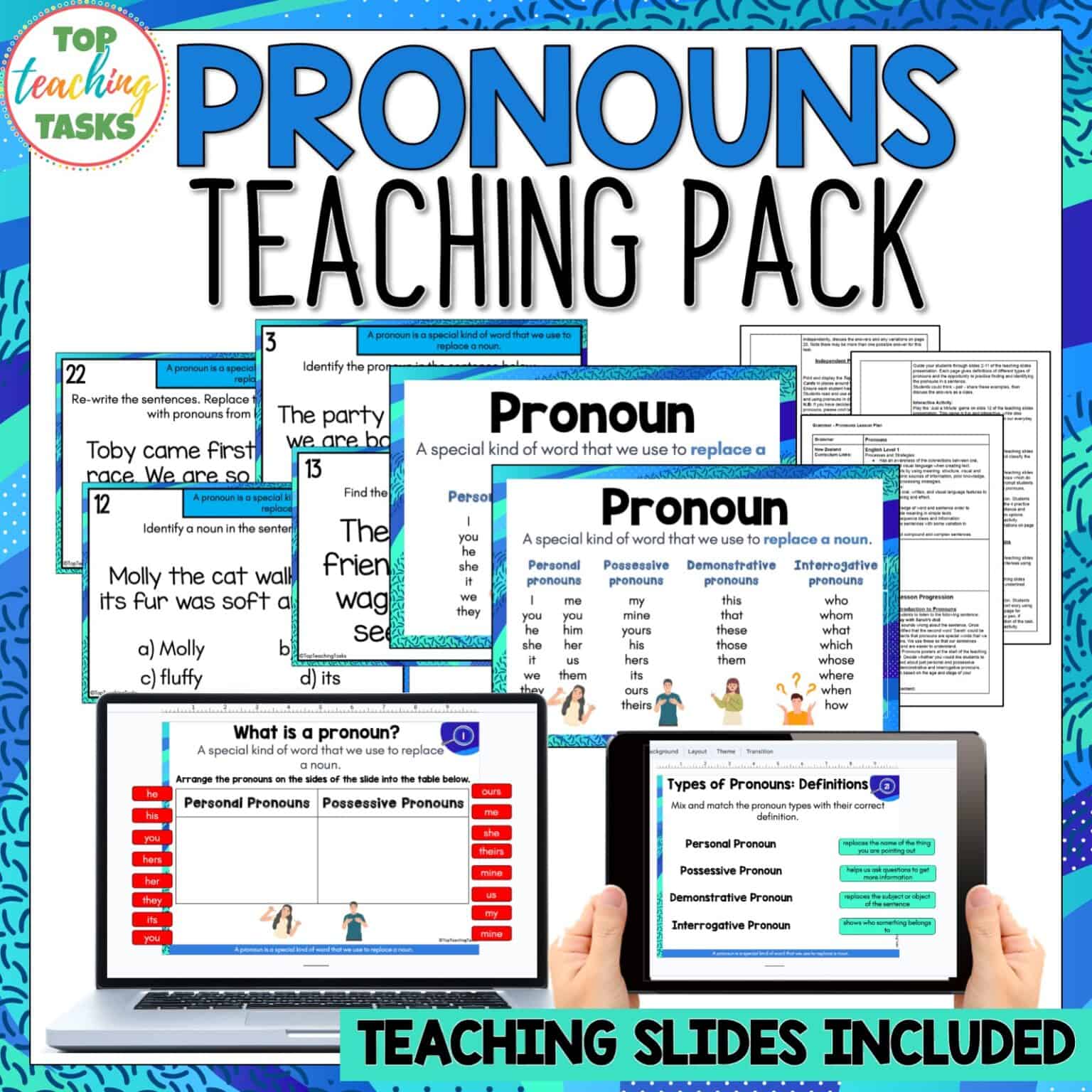 Pronouns Teaching Pack | Grammar Print and Digital Activities - Top ...