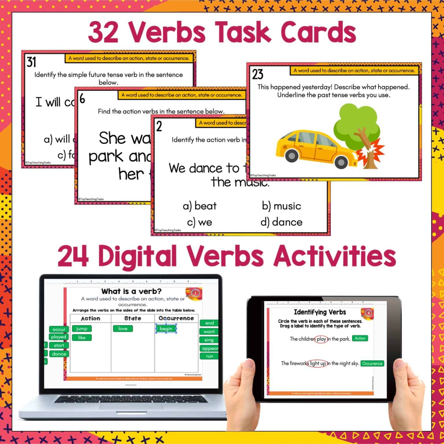 Verbs and Verb Tenses Teaching Pack | Grammar Print and Digital ...